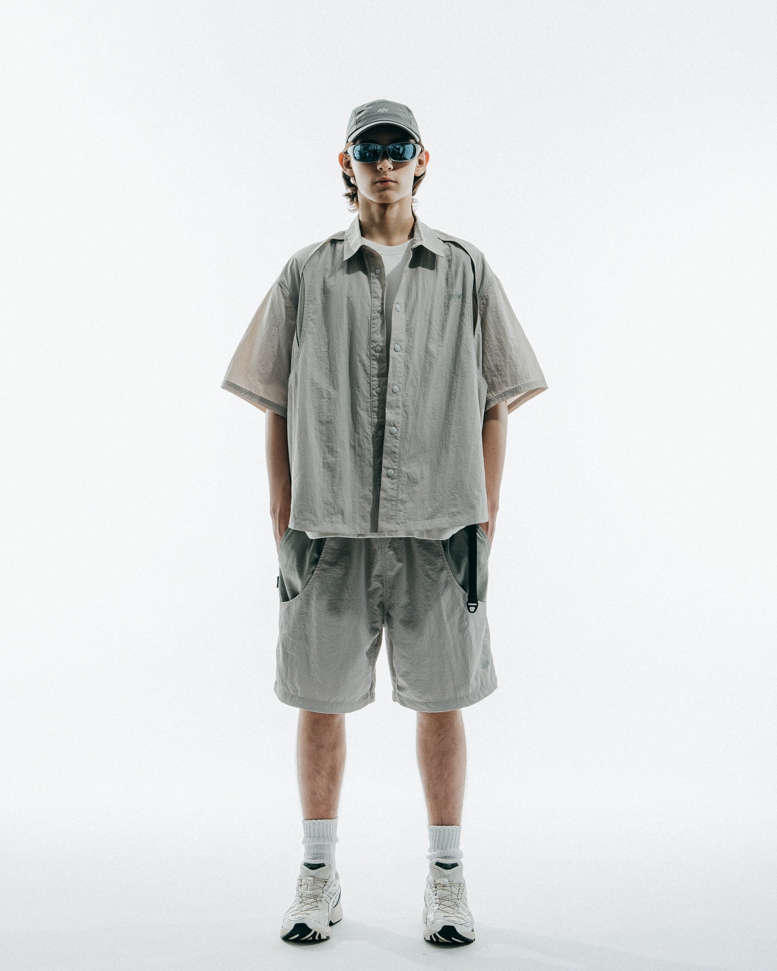 NINE POINT NINE NORMS TWO-LAYER SHORTS-LIGHT GREY – Open Dialogue